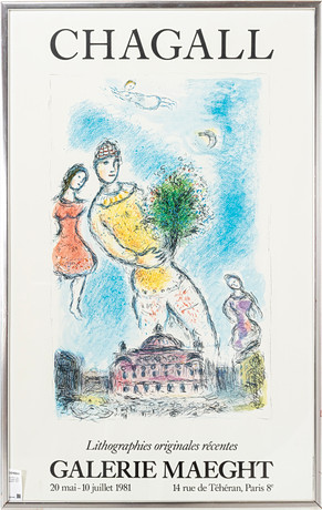 AFFISCH, Marc Chagall, Galerie Maeght, 1981. Konst - Grafik - Auctionet
