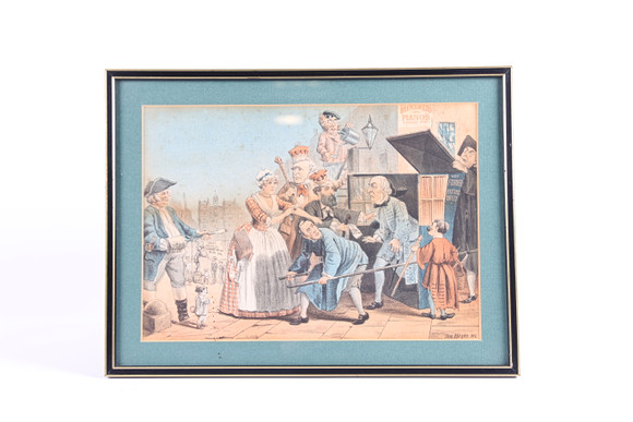 WILLIAM MECHAM (TOM MERRY) EIGHT HAND COLOURED SATIRICAL ENGRAVINGS ...
