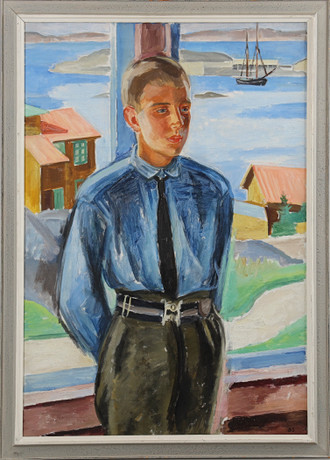 BIRGER SIMONSSON. olja på duk, "Torkel, Fiskebäckskil, 1923" signerad ...