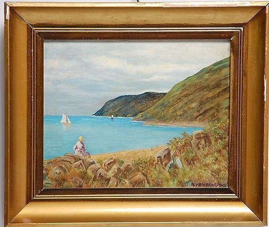 ALBIN HAMBERG. 1875-1968, oil on Board, signed A. Hamberg 1942, Hamberg ...
