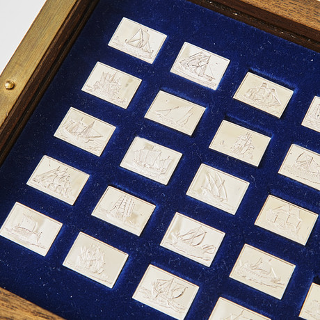 COLLECTION OF MINATURES, depicting ships, silver, marked "The Great ...