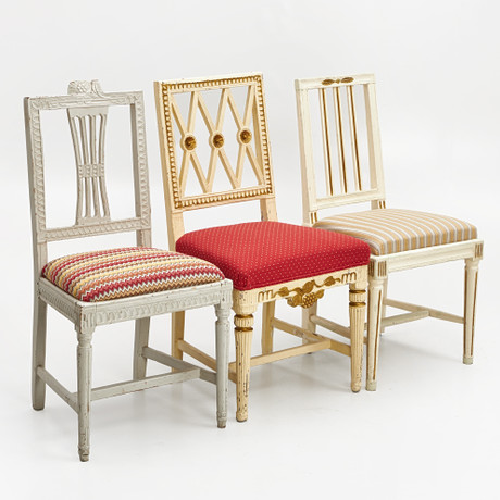 STOLAR, 3 st, sengustavianska, olika. Möbler - Fåtöljer & Stolar ...