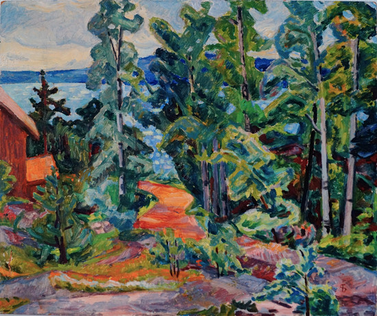 INGRID SIMONSSON. Oil on panel, forest study, sign with monogram. Art ...