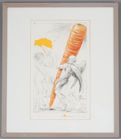 PER GUNNAR THELANDER. "Den röda fläcken", litografi, signerad och ...