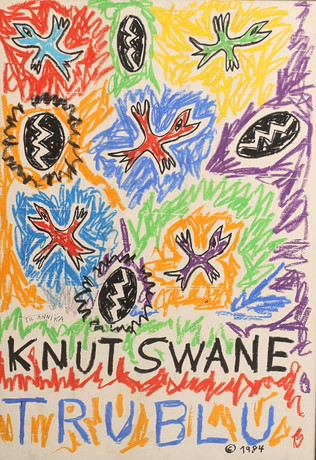 KNUT SWANE. Blandteknik, "Tru blu", signerad 1984. Konst - Måleri ...