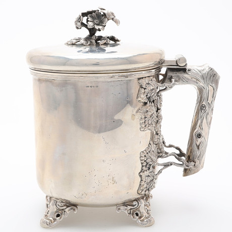A silver drinking jug, Frans Elof Hellsten, Uppsala, 1860. Silver ...
