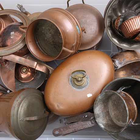 A LOT OF COPPER OBJECTS, 1800/1900. Silver & Metals - Pewter, Brass ...