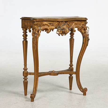 CONSOLE TABLE, neo-rococo, cross-linked legs, decor in pastellage ...