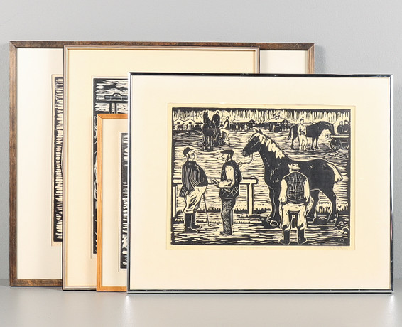 CARL-ERIK STERN träsnitt, 4 stycken. Konst - Grafik - Auctionet