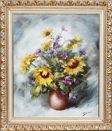 PIERRE SOREL. Flower still life, oil on canvas, signed. Art - Paintings ...