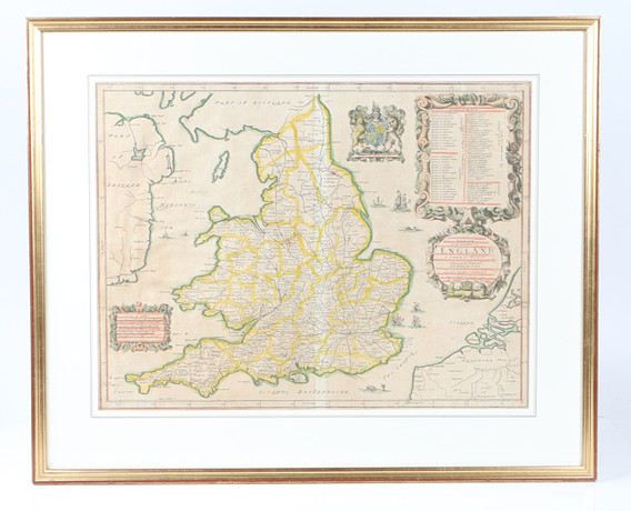 JOHN OGILBY (BRITISH 1600-1676) "A NEW MAP OF THE KINGDOM OF ENGLAND ...