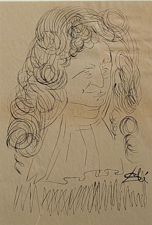 SALVADOR DALÍ. “THE PORTRAIT OF LA FONTAINE”. DRAWING ON PAPER. Art ...