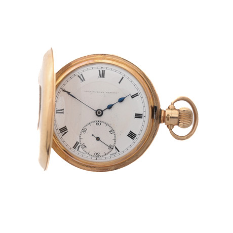 A 9 CARAT GOLD HALF HUNTER KEYLESS POCKET WATCH. Clocks & Watches ...