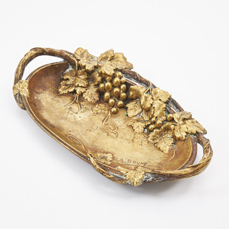 A BOUNY. Barrel, bronze, decoration of grapes, Art Nouveau, circa 1900 ...