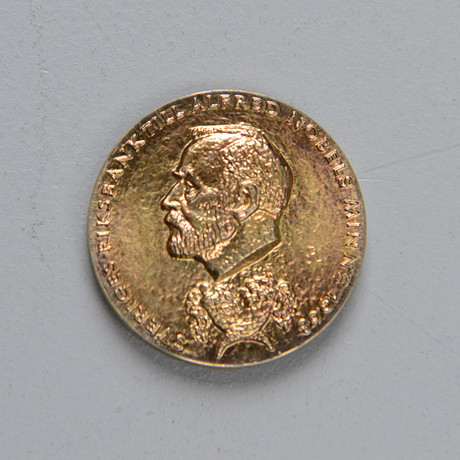ERIK LINDBERG. Medalj, Alfred Nobel, förgyllt sterlingsilver ...