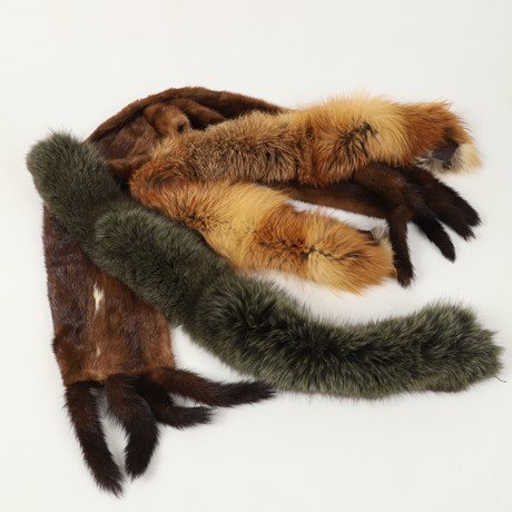 STOLA OCH KRAGAR, 3 stycken, bl. a mink, 1900-tal. Vintagekläder ...