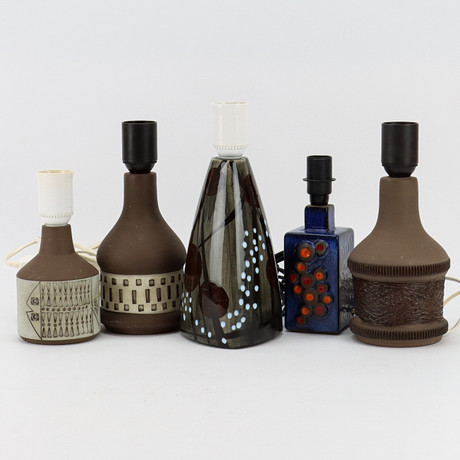 LAMP FEET 5 pieces, ceramic. Lighting & Lamps - Table Lamps - Auctionet