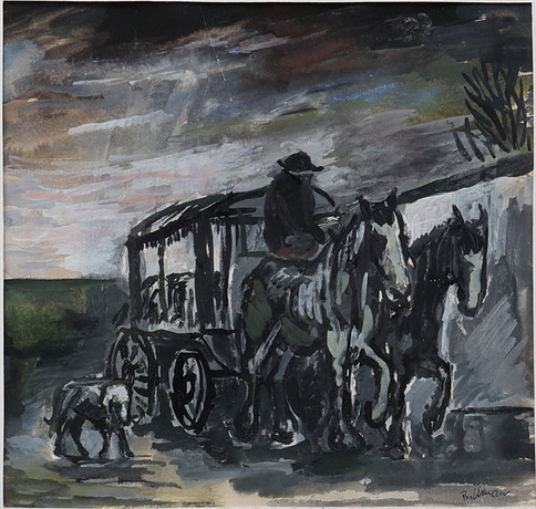 TORSTEN BILLMAN. gouache, ”Mozarts begravning”, signerad. Konst ...