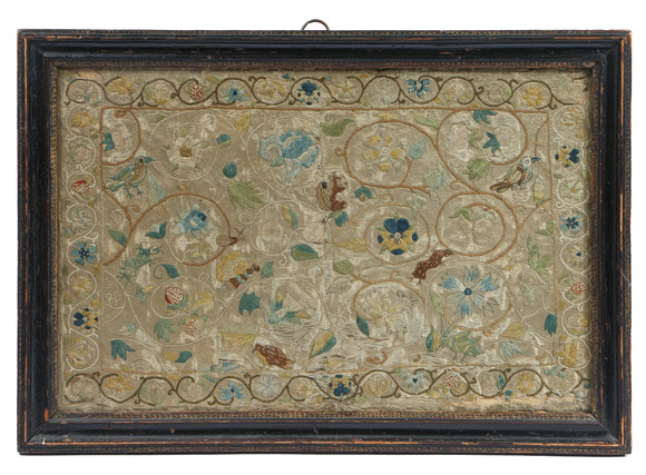 AN EARLY 17TH CENTURY NEEDLEWORK PANEL, ENGLISH, CIRCA 1620-60. Folk ...
