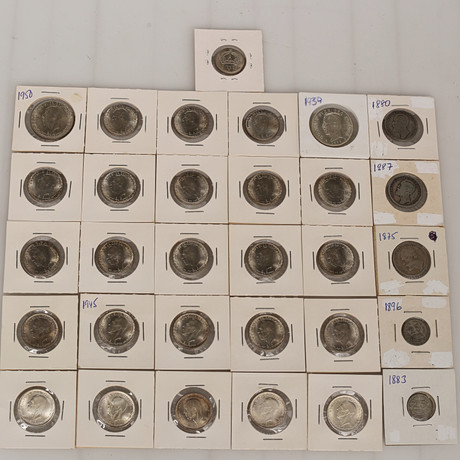SILVERMYNT Sverige, 40-80% 1880-1950. Mynt, Medaljer & Frimärken - Mynt ...