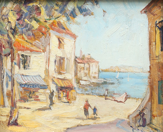 KNUT NORMAN. Motiv från Italien, olja på pannå, signerad. Konst ...