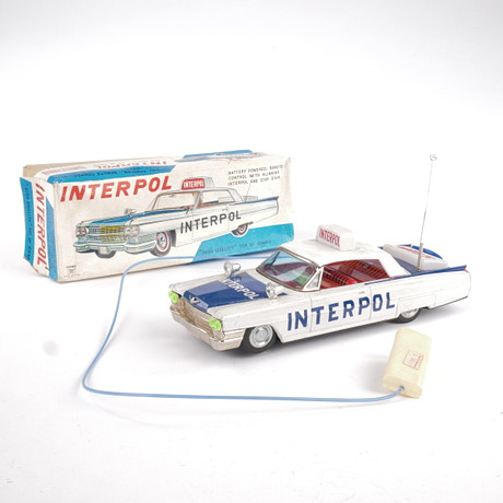 ICHIKO. Leksaksbil "Cadillac Interpol", plåt, fjärrstyrning ...