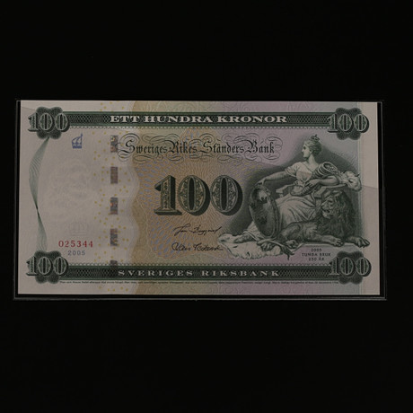 BILLETE, billete de 100 kr aniversario Tumba Bruk 2005. Monedas ...
