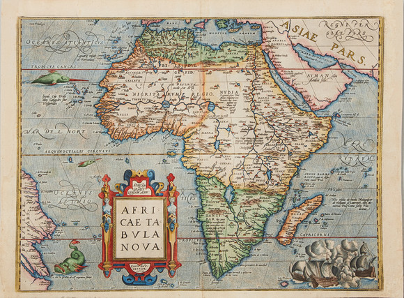 INTERESTING MAP OF AFRICA BY ORTELIUS, 1588, Africae Tabula Nova. Böcker, Kartor & Handskrifter ...