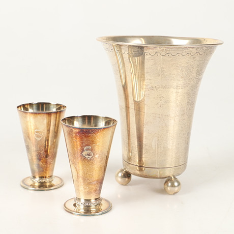 POKALER, 3 stycken, silver, Tore Eldh och CG Hallberg. Silver & Metall ...