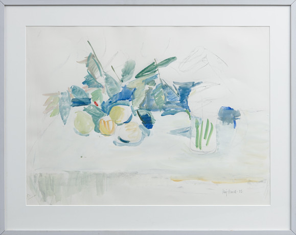 MAJ ARNELL. Stilleben med frukter, akvarell, signerad och daterad 83 ...