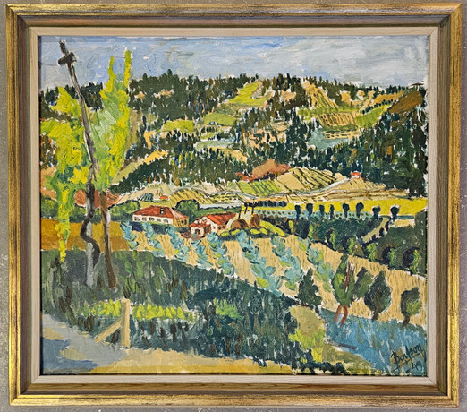 BO ANDERSSON. "Tre mil norr om Florens". Olja på duk. Signerad Bo Ason ...