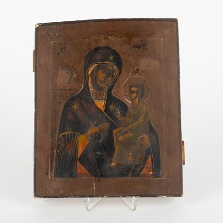 IKON, pannå, Maria och barnet, Grekland / Östeuropa, 1800-tal. Konst ...