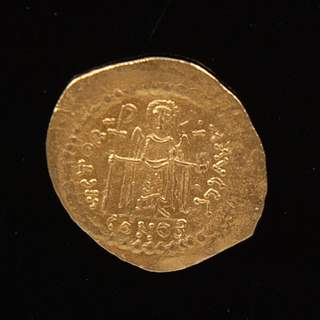 GULDMYNT, bysantinska riket, möjligen Justin II. Mynt, Medaljer ...