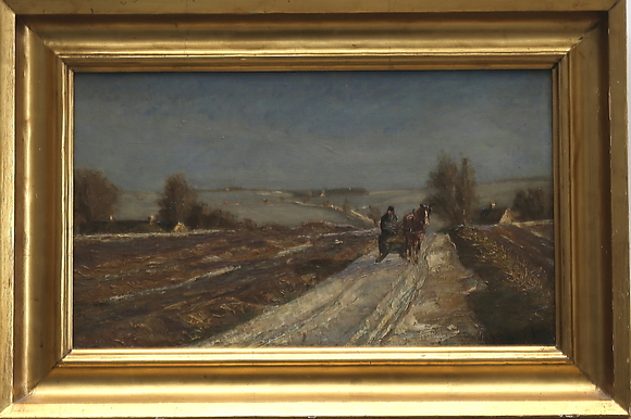 AXEL M LARSEN. Landscape with horse riders, oil on canvas, signed. Art ...