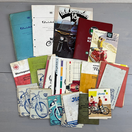 PUCH, NSU, PRIMA, VICTORIA, bl.a priskuranter, kataloger, reklamblad ...