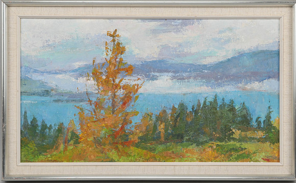 HERMANN TALVIK (ESTLAND, TALLINN, 1906-1984). “Fog over the lake”, oil ...