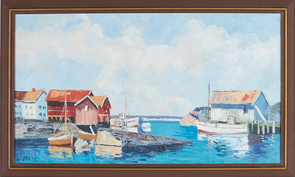 LENNART BÖRJE VESTBERG (FÖDD 1934). Kustmotiv, olja på duk, signerad, L ...