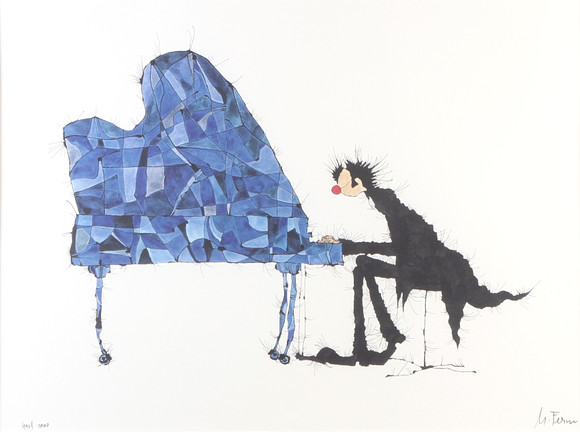 MICHAEL FERNER. Tryck i 1000 upplaga. "Flügelblau". Signerad. Konst ...