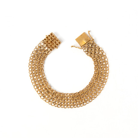 ARMBAND, 18K guld, krysslänk, August Mikkov, Stockholm, 1965. Smycken ...