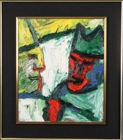 ALEXANDER KAJ LINDSTRÖM. Komposition med figurer, olja på duk, signerad ...