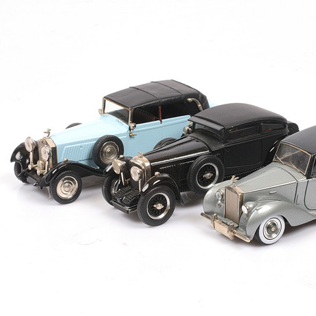 MODEL CARS, 3 pcs, metal/resin, Rolls Royce 1930-1950's, various ...