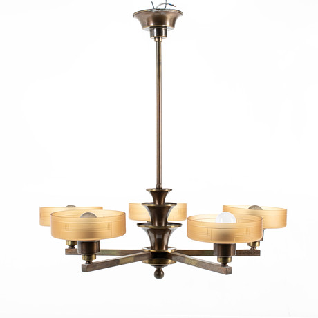 TAKLAMPA, 5-armad, 1930 - tal. Belysning & Lampor - Taklampor - Auctionet