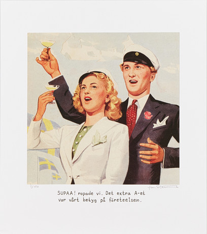 JAN STENMARK (FÖDD 1949). "Romanen", litografi, signerad och numrerad 3 ...
