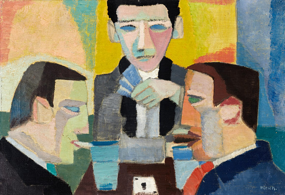 WOLFGANG HIRSCH (1924-2011), “The Bridge Players”, signed Hirsch, oil ...