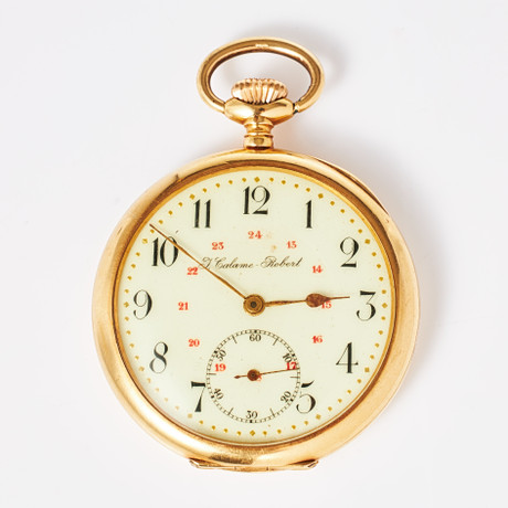 FICKUR, J. Calame Robert, 18 k guld. Klockor & Ur - Fickur & Stoppur ...