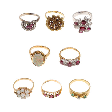 EIGHT ASSORTED RINGS. Jewellery & Gemstones - Rings - Auctionet