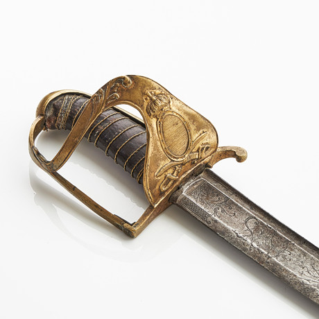 SABEL, Swedish, for officer, c. 1780s, brass bracket, parer plate ...