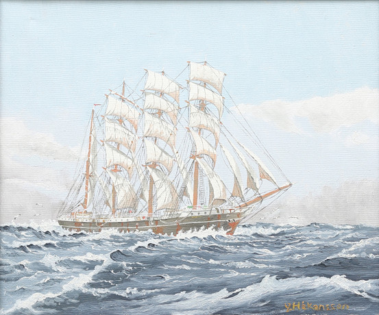 OIDENTIFIERAD KONSTNÄR. Segelfartyg, olja på duk, signerad Y Håkansson ...