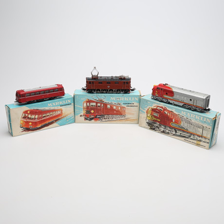 RÄLSBUSS samt LOK, 3 delar, Märklin. Leksaker - Leksaker - Auctionet