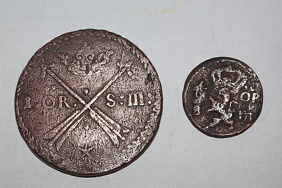 COLLECTORS, silver coin, 1 öre SM Karl Xl, 1676, 1/6 öre Karl Xl 1666 ...
